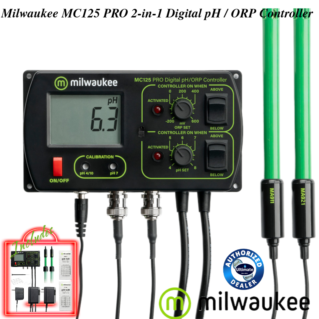 Milwaukee MC125 PRO pH/ORP Controller | 2-in-1 Digital Monitor & Control