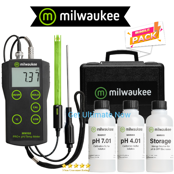 Milwaukee MW102 PRO+ 2-in-1 pH and Temperature Meter with ATC - ULTIMA
