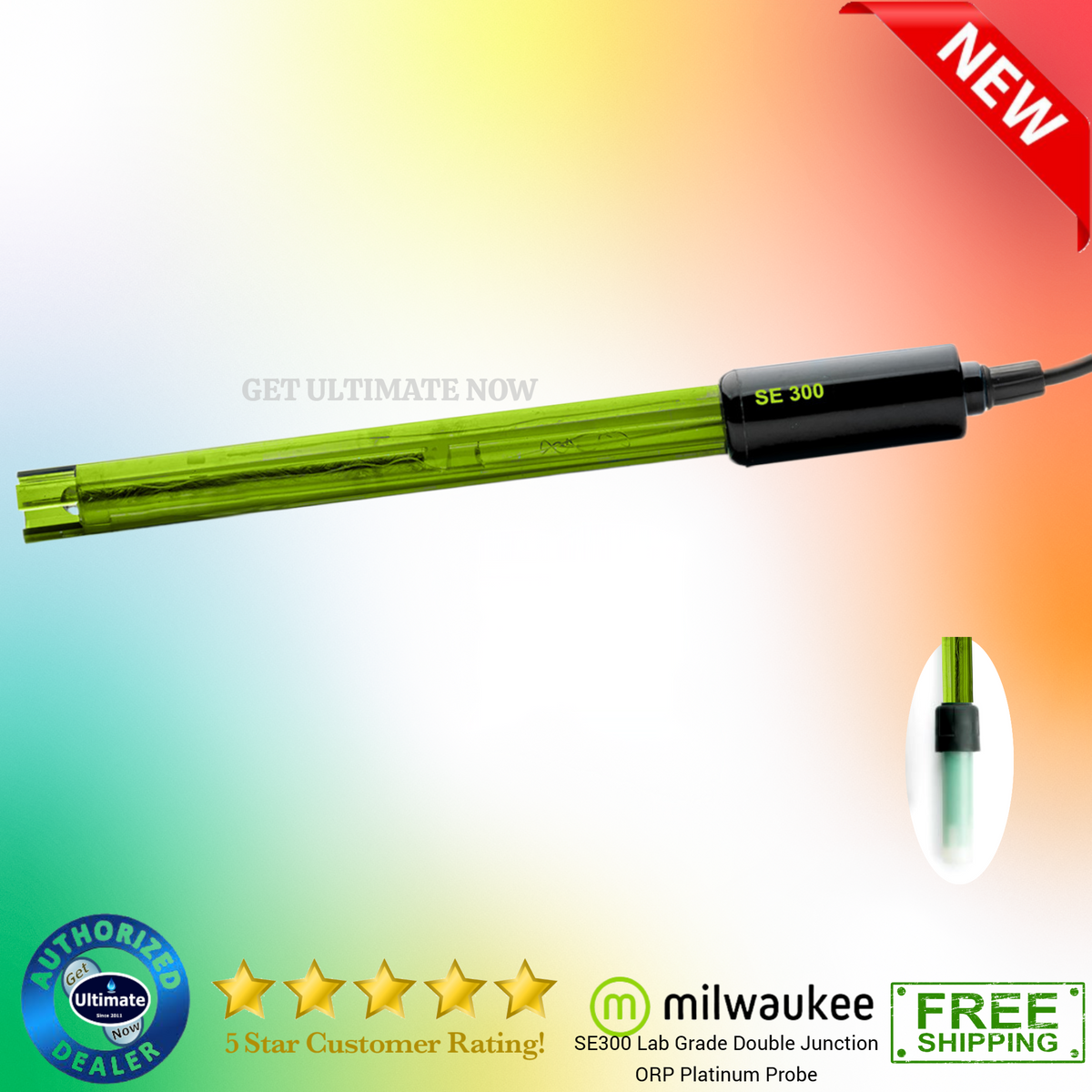 Milwaukee SE300 Lab Grade Double Junction ORP Platinum Probe